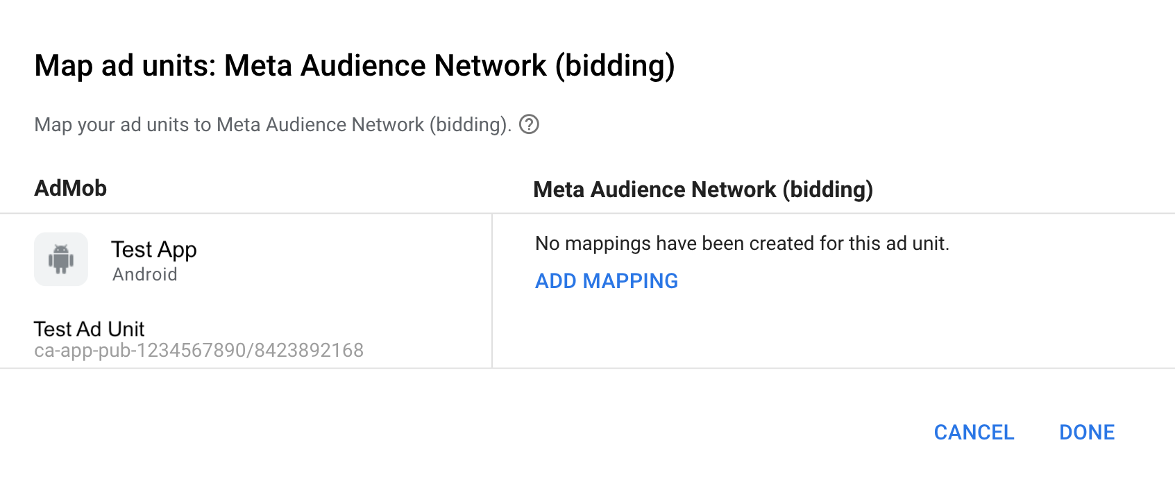 Integrate Meta Audience Network with bidding | Android | Google for Developers