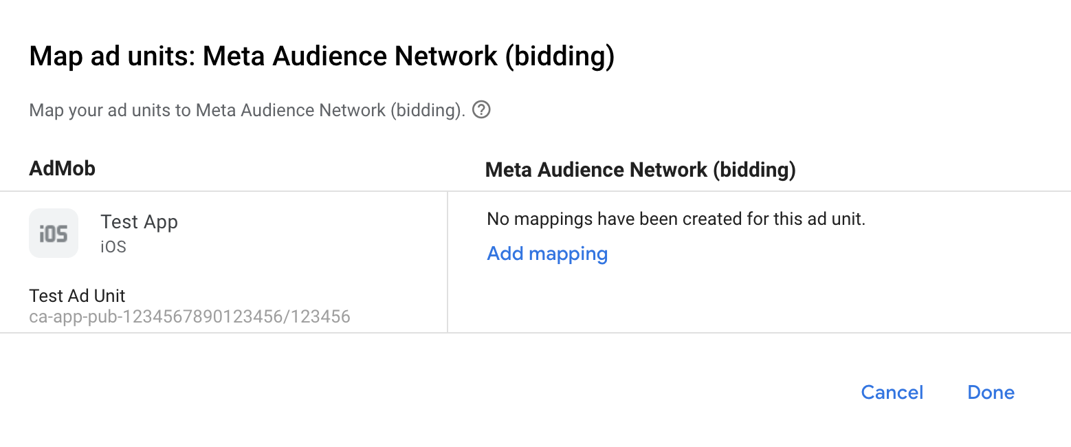 Integrate Meta Audience Network with bidding | iOS | Google for Developers