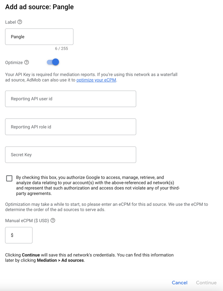 Integrate Pangle with mediation | Android | Google for Developers
