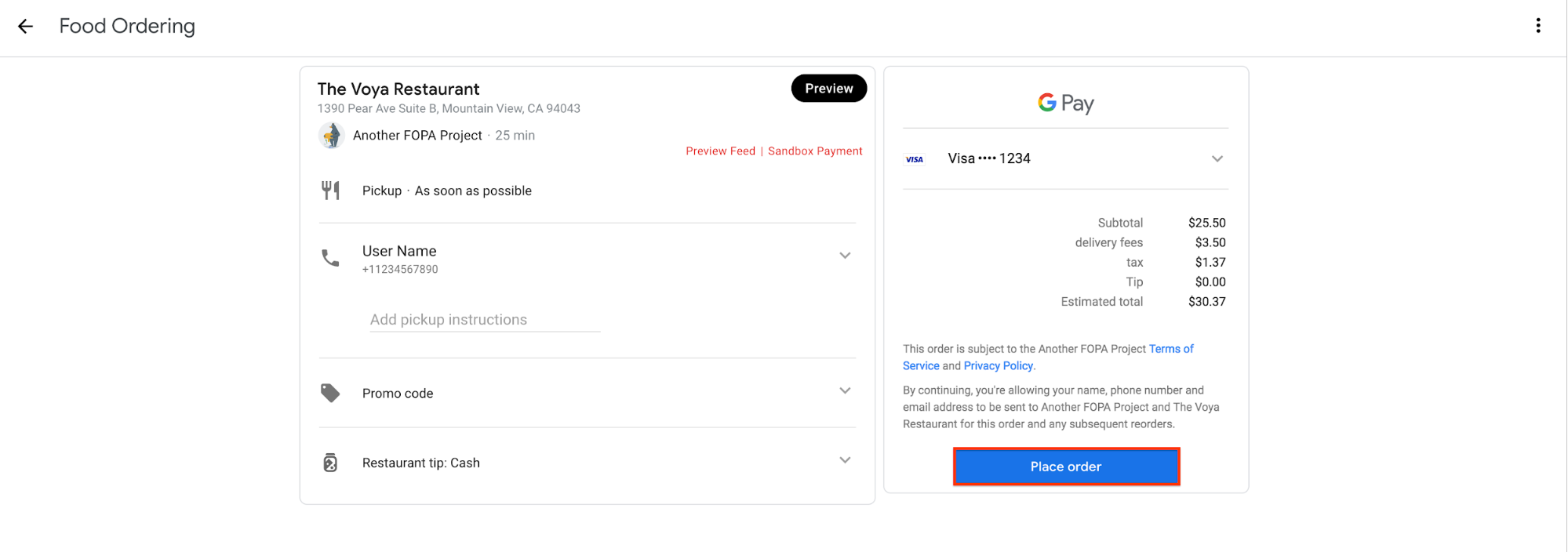 Test Fulfillment API | Google Actions Center | Google for Developers