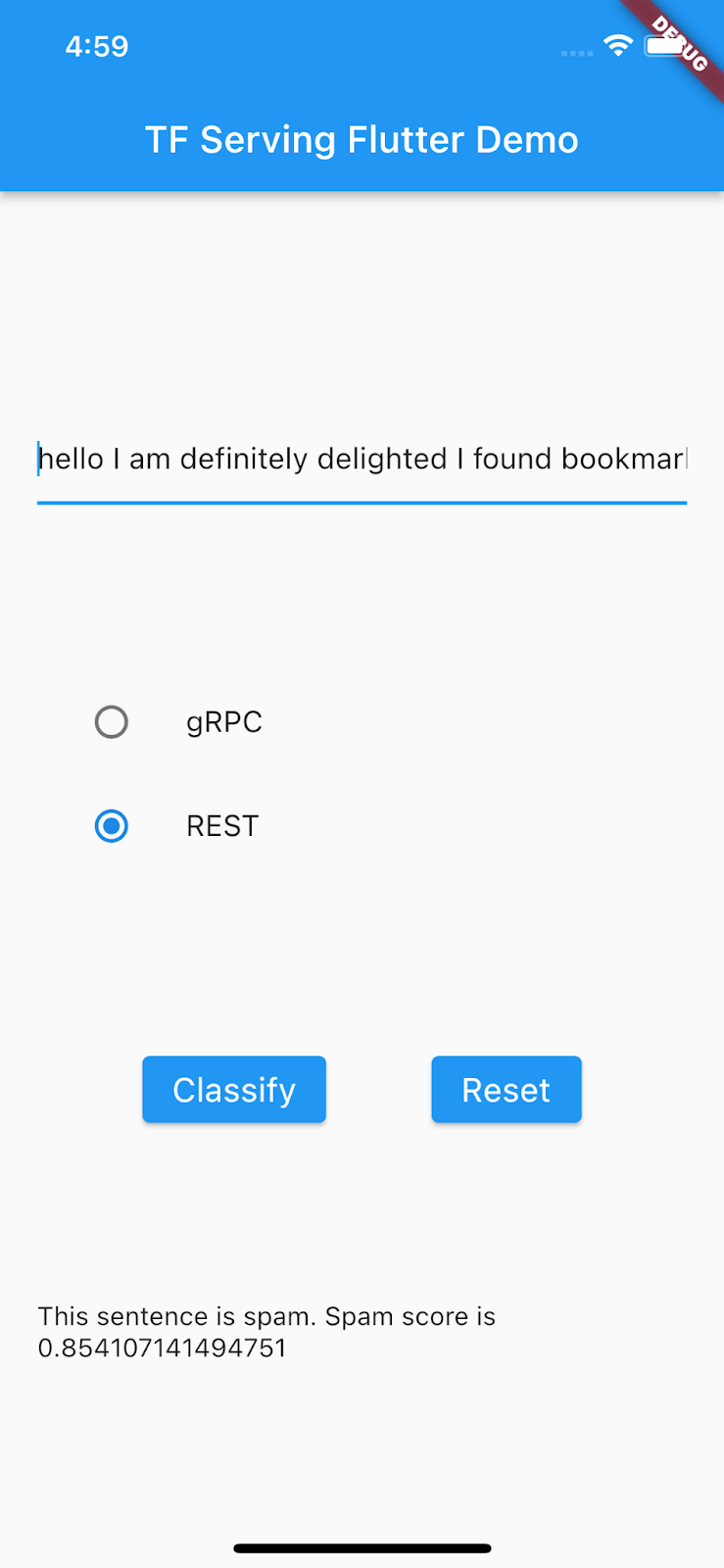 Create a Flutter app to classify texts | Google for Developers