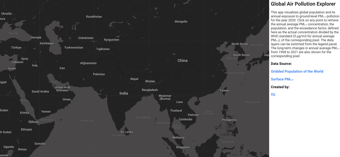Creating Web Apps | Google Earth Engine | Google for Developers