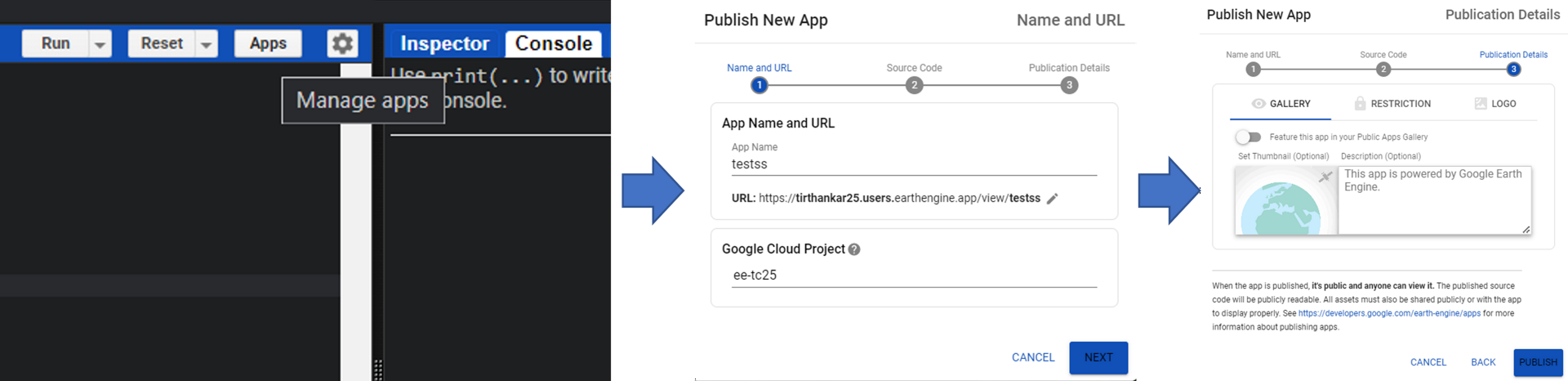 Creating Web Apps | Google Earth Engine | Google for Developers