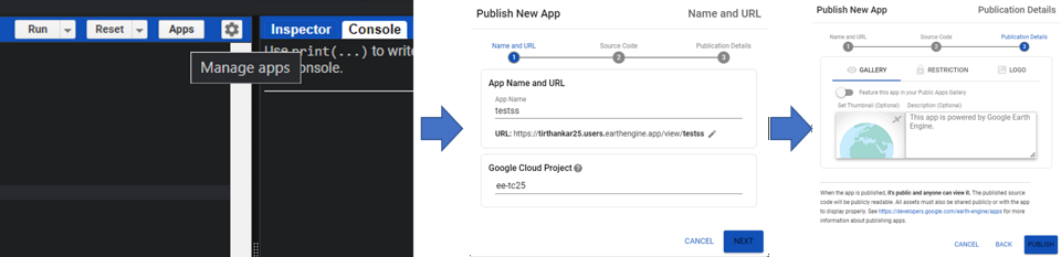 Creating Web Apps | Google Earth Engine | Google for Developers