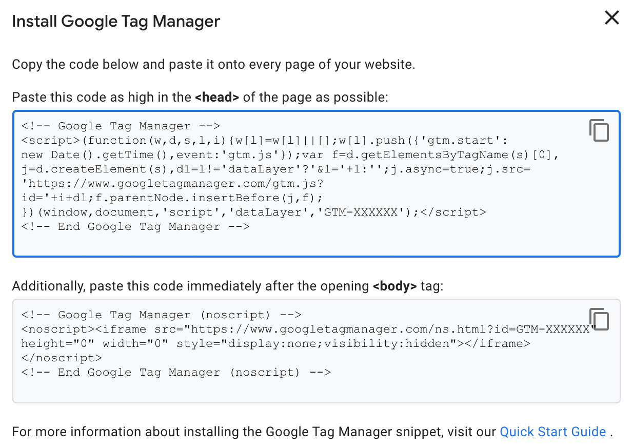 Install Google Tag Manager For Pages Google Tag Manager For Web