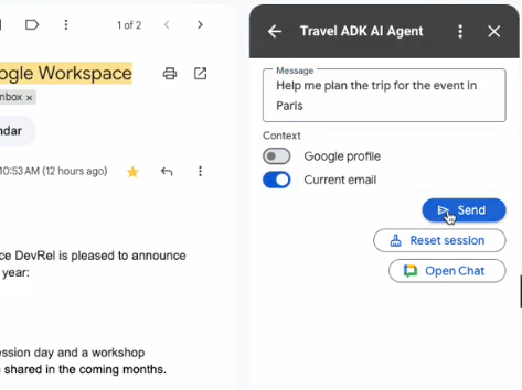 Planejar viagens com um agente de IA acessível em todo o Google Workspace | Google Workspace Add ...